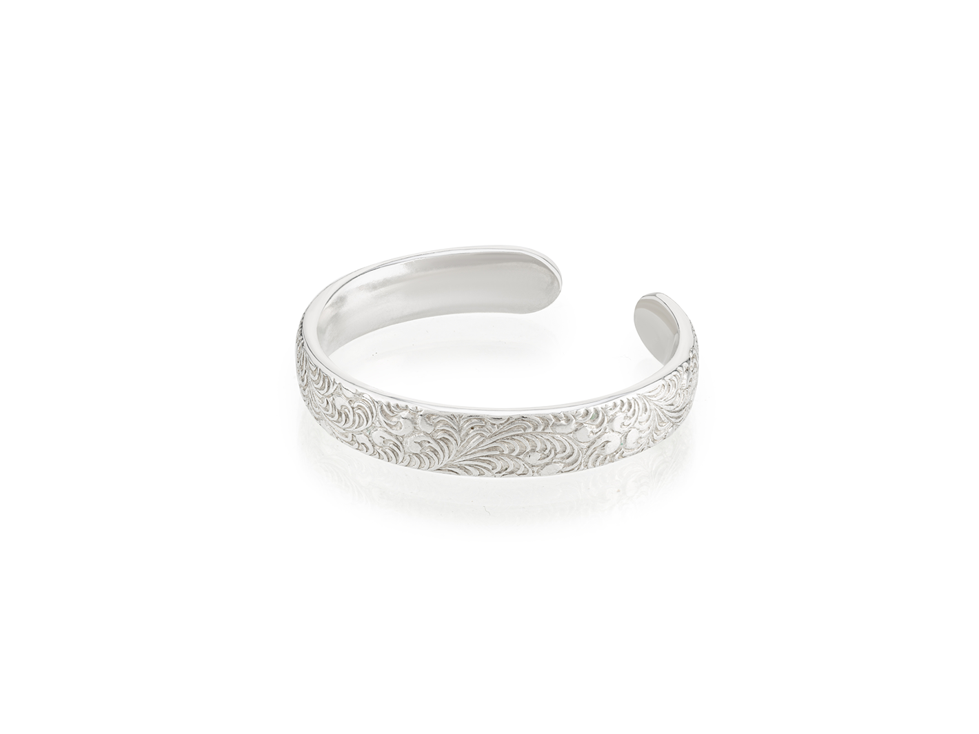 Wide silver ring with floral pattern | Women silver ring resizable – PM ...