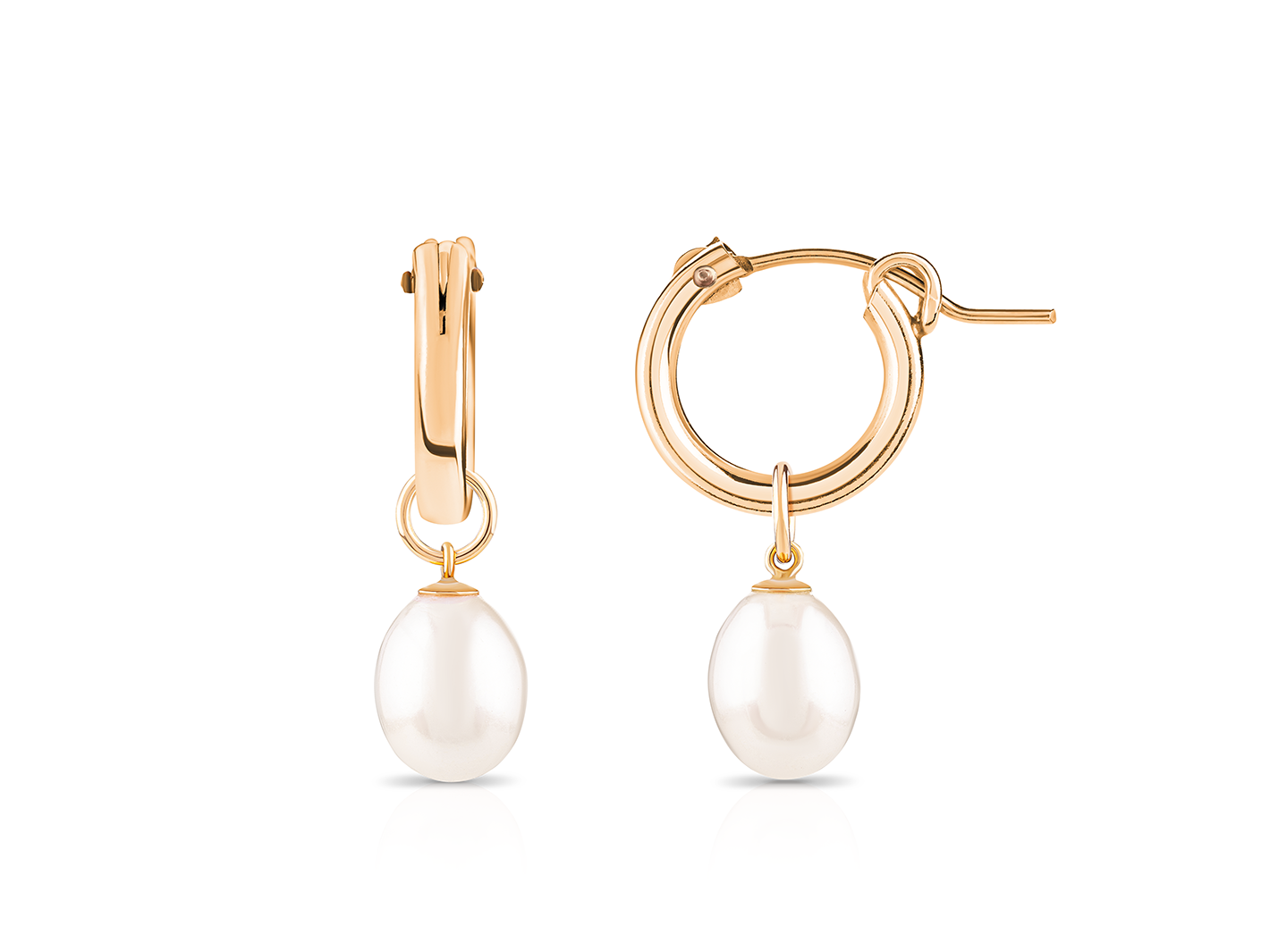 Teardrop Shaped Pearl Hoops Earrings | Classic Pearl Hoops – PM Atelier